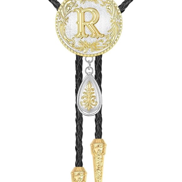 Accessories | Western Bolo Tie For Men Gold Initial Letter A To Z ...